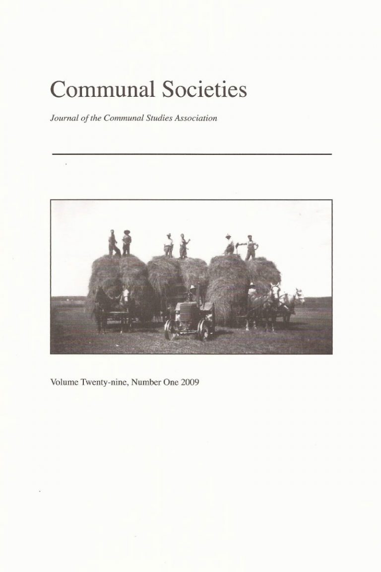 Communal Societies, Vol. 29 No.1, 2009 - Communal Studies Association