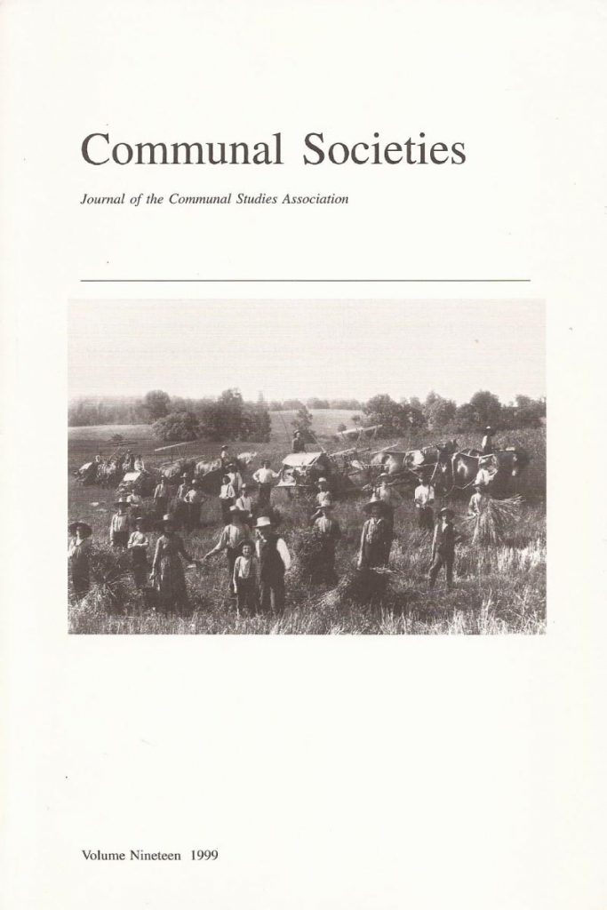 Communal Societies, Vol. 19, 1999 - Communal Studies Association